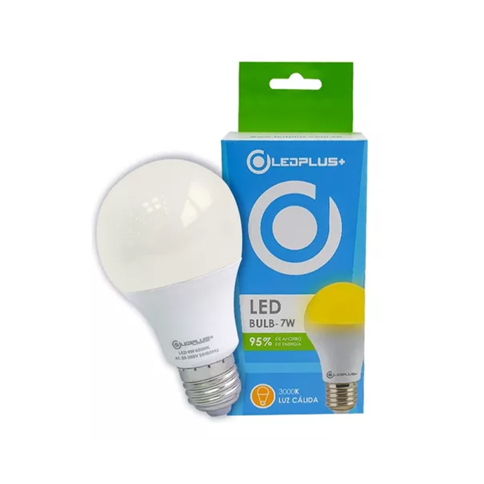 BOMBILLO LED BULB E27 7W 3000K | Grupo Plus